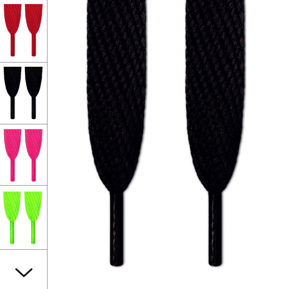 Super Wide Flat Black Shoelaces ← Give your trainers a fresh new look